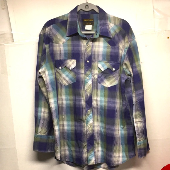 Wrangler | Shirts | Vintage Rustler Size Large Men Long Sleeves Casual ...